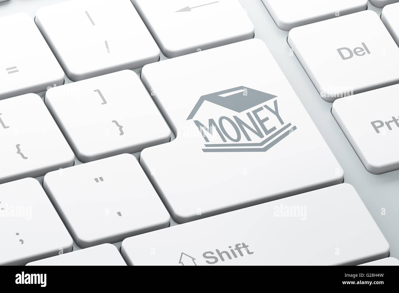 Money concept: Money Box on computer keyboard background Stock Photo ...
