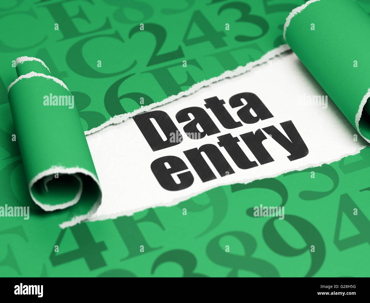 Data concept: black text Data Entry under the piece of torn paper Stock ...