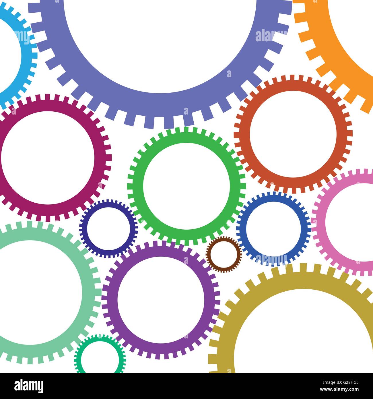 Illustration set of colored gears of different sizes Stock Vector Image ...