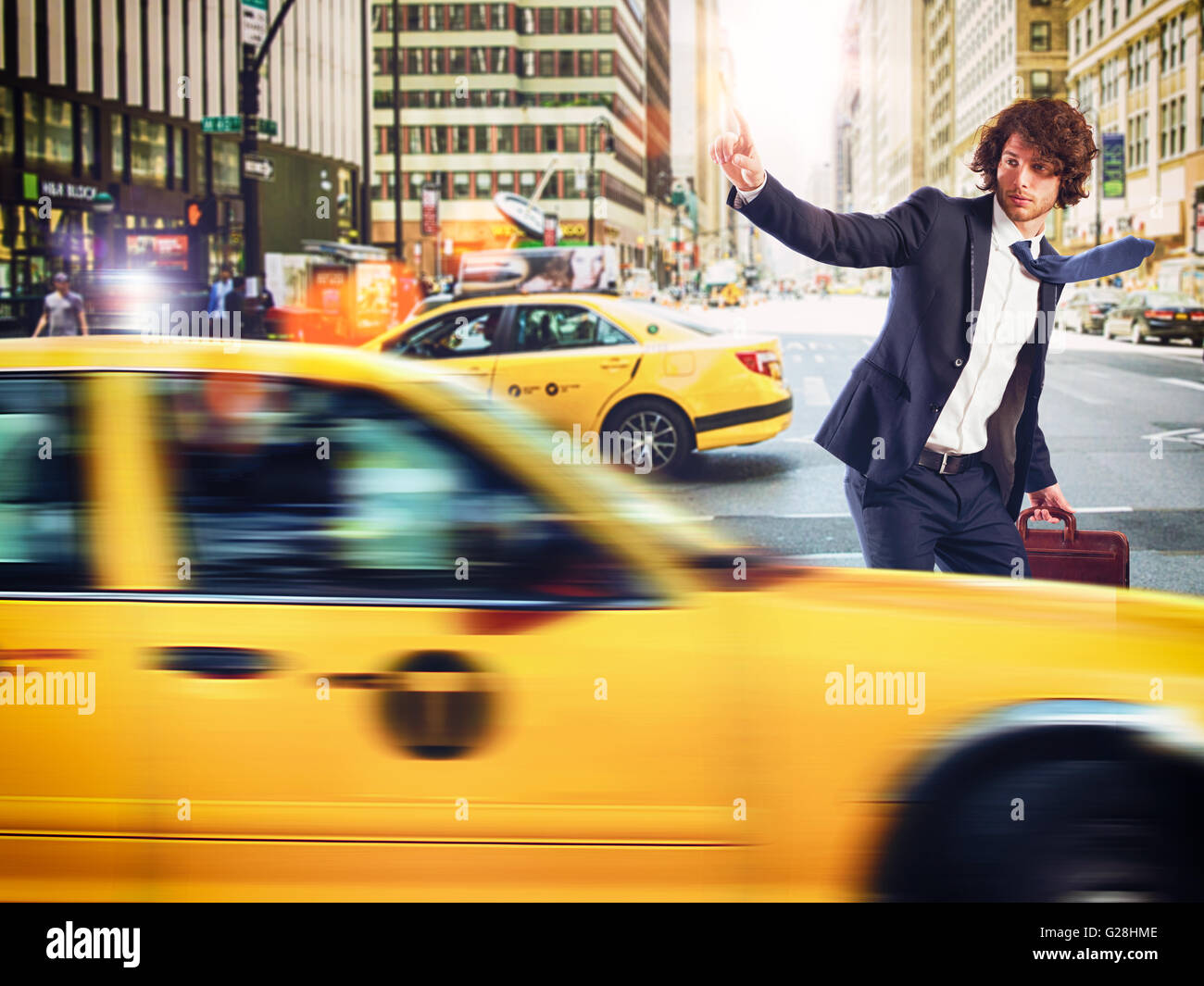 Taxi in the city Stock Photo - Alamy