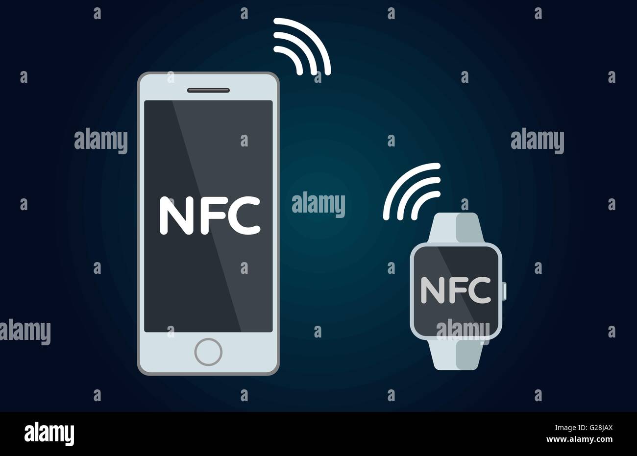 NFC concept flat icon Stock Vector Image & Art - Alamy