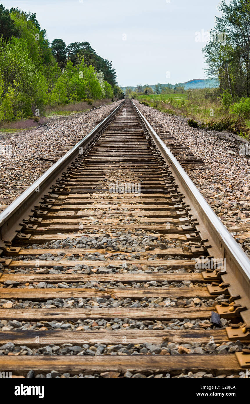Train Tracks in the country Stock Photo - Alamy