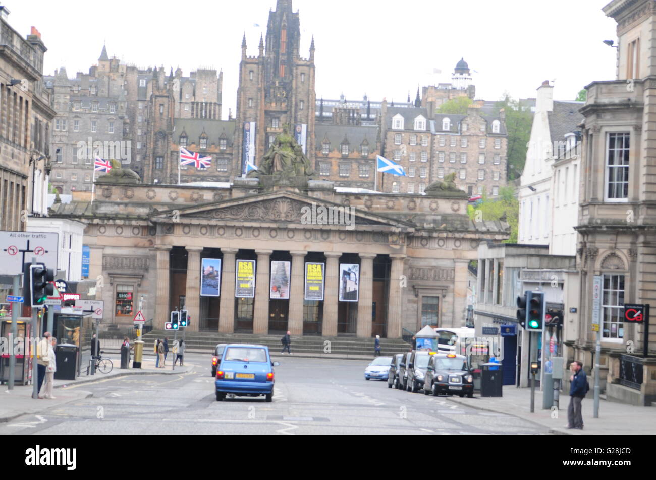 Edinburgh taxi bus tram hi-res stock photography and images - Alamy