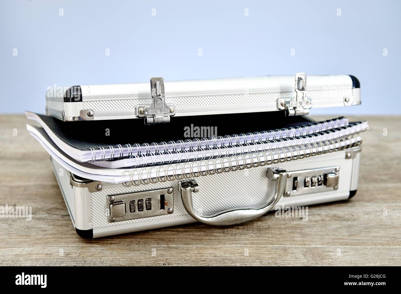 A studio photo of an old leather briefcase Stock Photo - Alamy