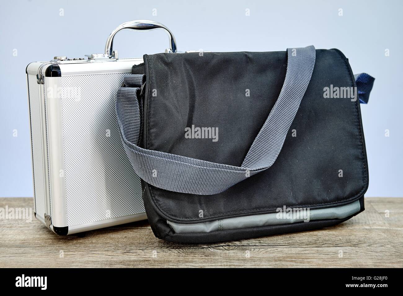 A studio photo of an old leather briefcase Stock Photo - Alamy