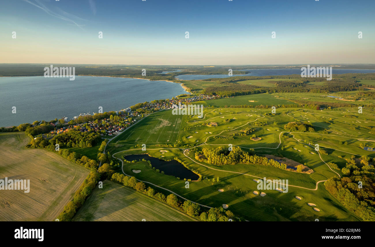Aerial view, sand holes, sand traps, bunkers, driving range, golf club ...