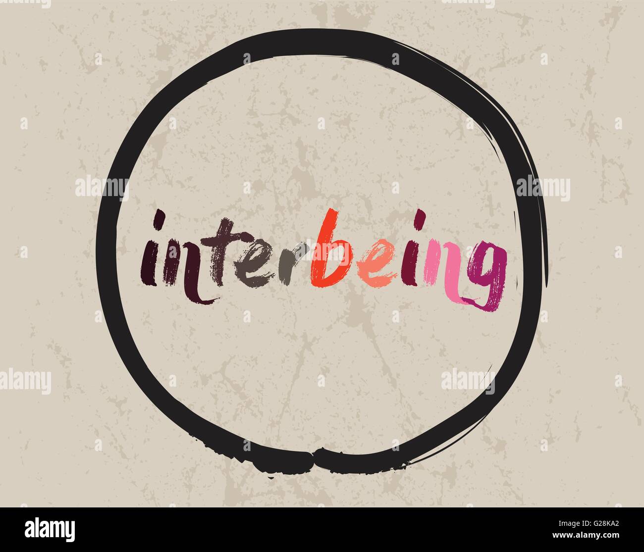 Calligraphy: Interbeing. Inspirational motivational quote. Meditation theme Stock Vector Image ...