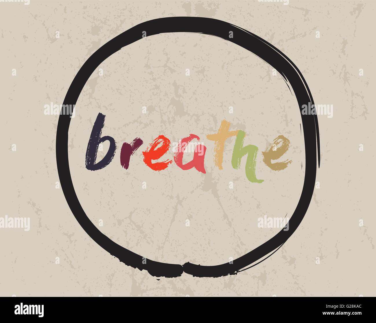 Calligraphy: Breath. Inspirational motivational quote. Meditation theme ...