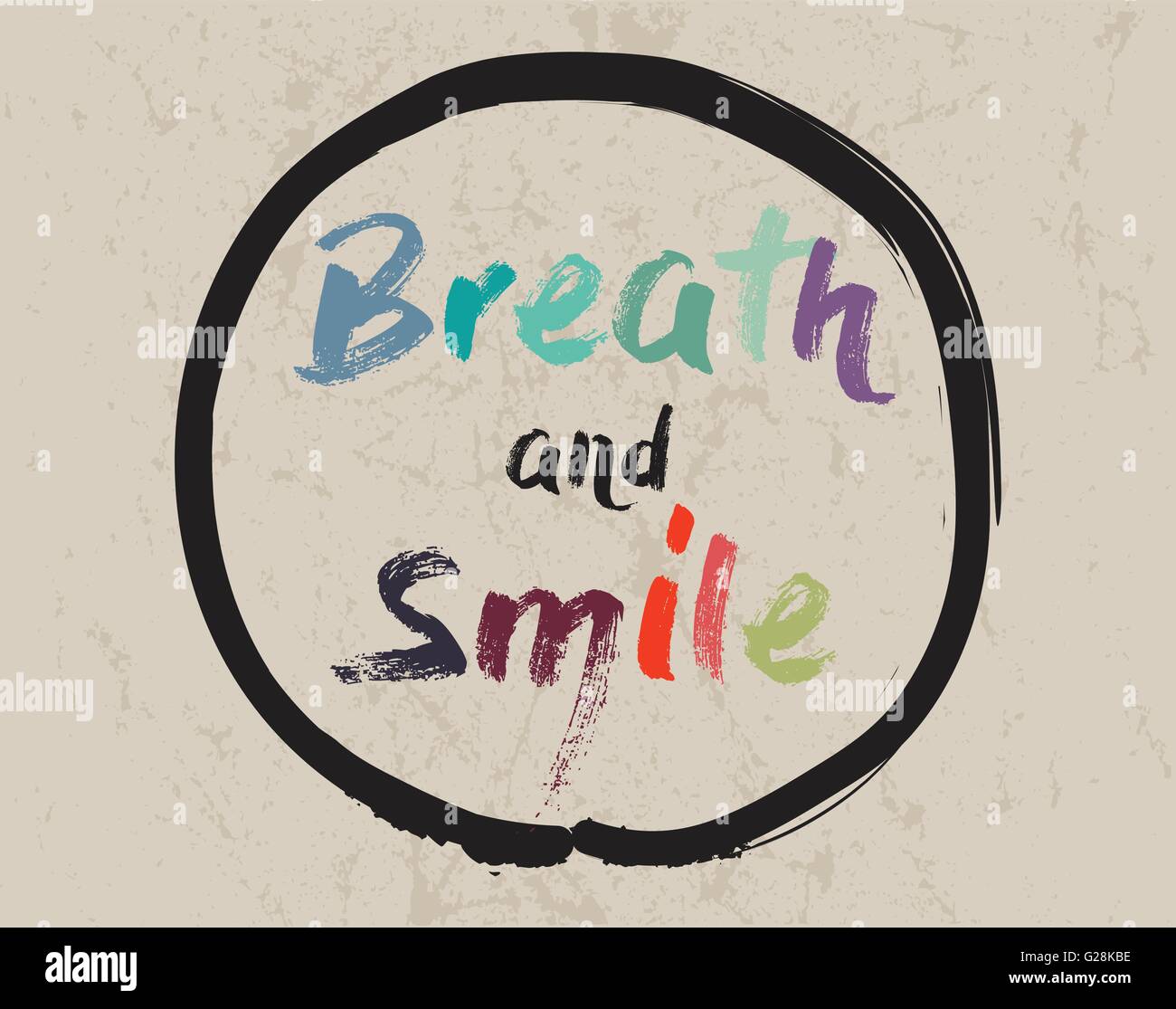 Calligraphy: Breath and Smile. Inspirational motivational quote ...