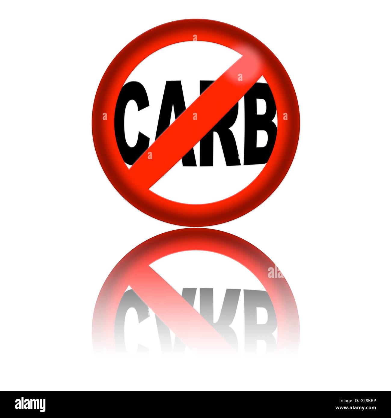 3D sphere no carb sign with reflection Stock Photo - Alamy