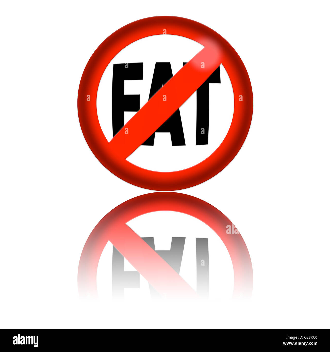 3D sphere no fat sign with reflection Stock Photo - Alamy