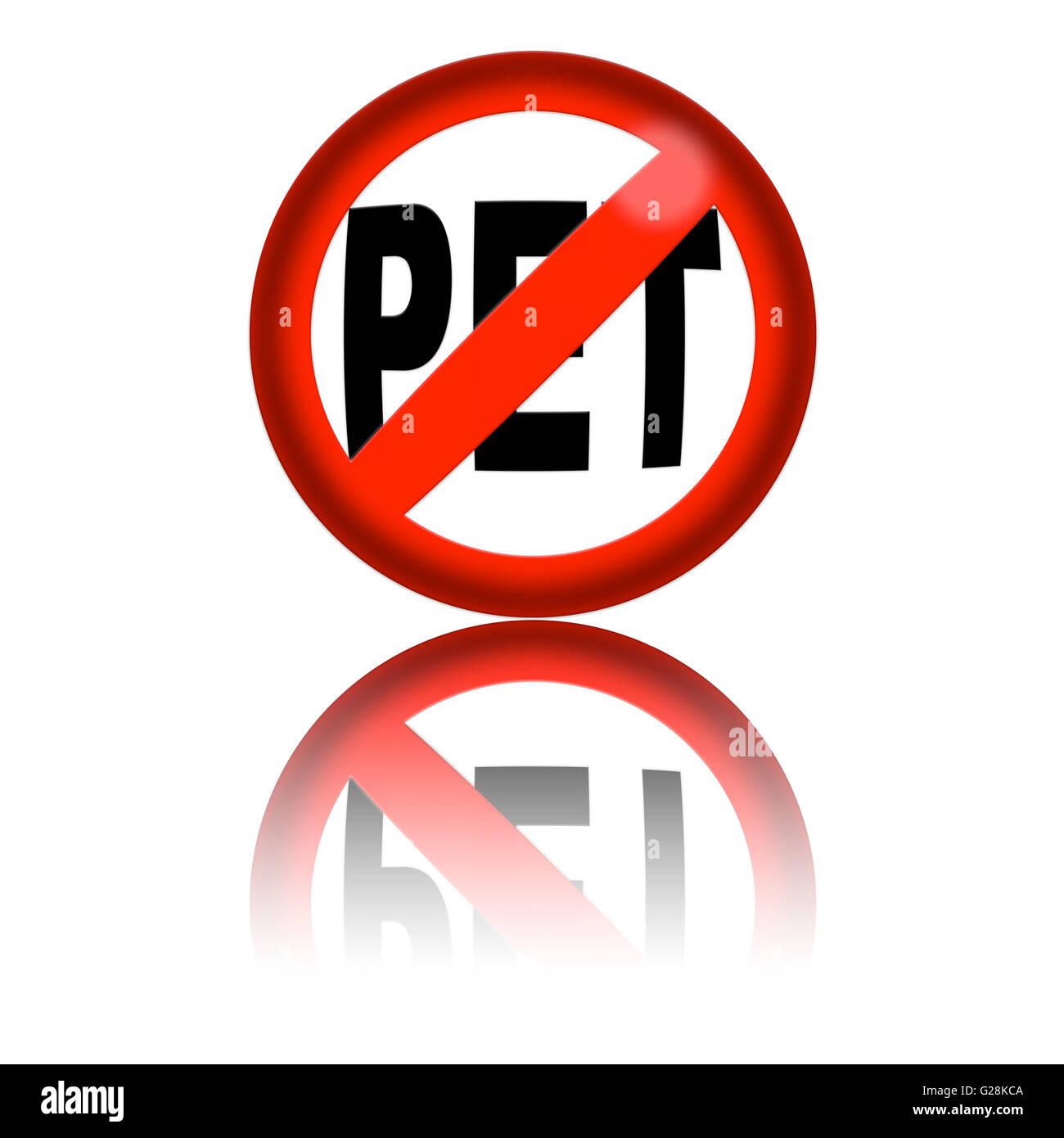3D sphere no pet sign with reflection Stock Photo - Alamy