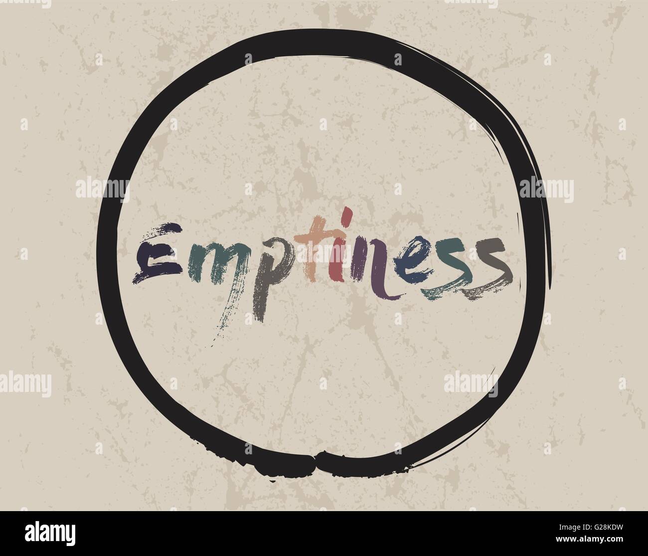 Calligraphy: Emptiness. Inspirational motivational quote. Meditation ...