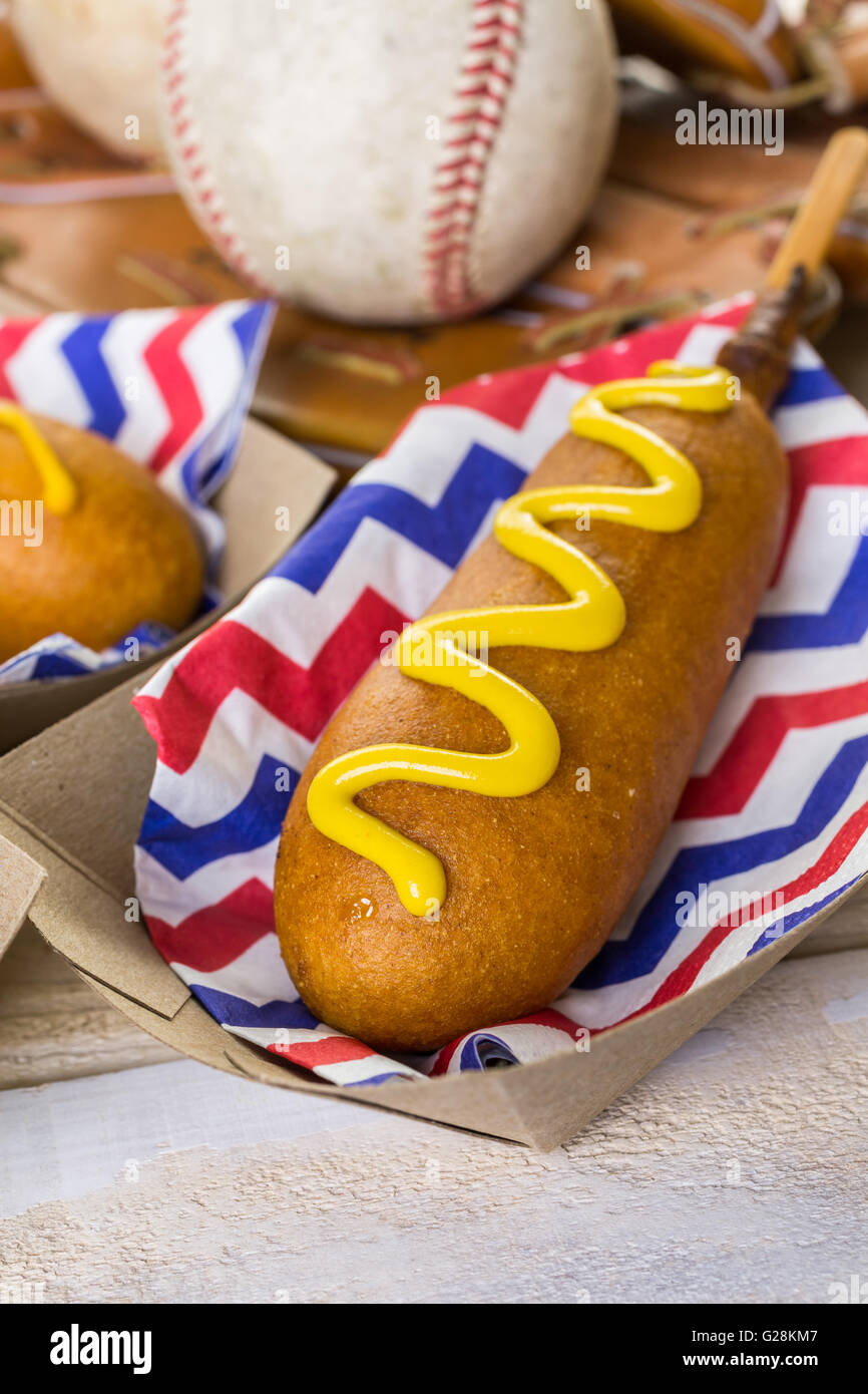 Baseball party food with balls and mizuno on a wood table Stock Photo ...