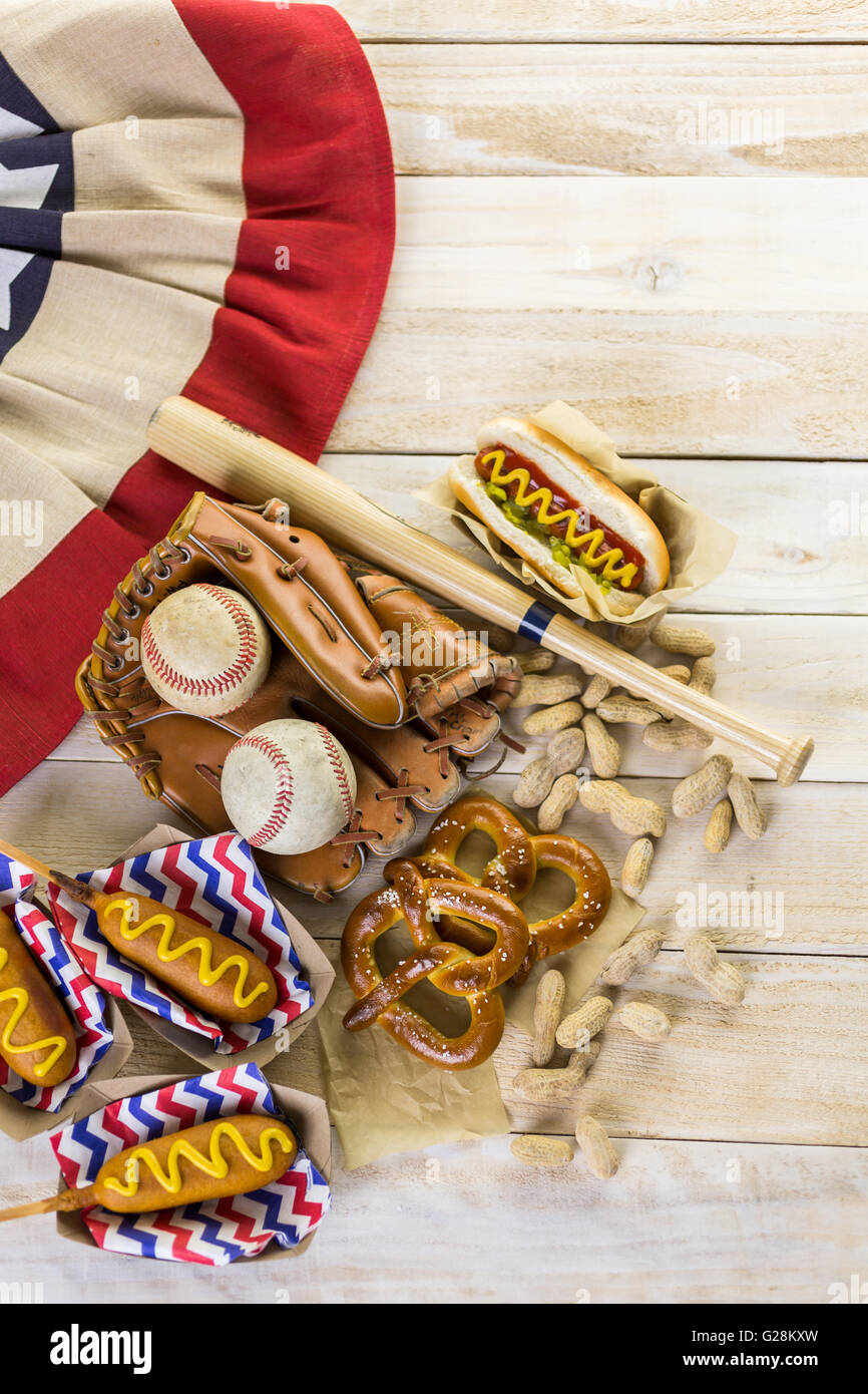 Baseball party food with balls and mizuno on a wood table Stock Photo ...