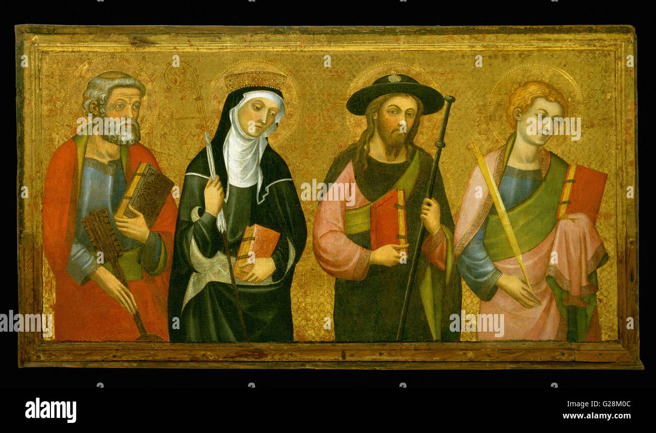 Pere Serra - Saint Peter, Saint Claire, Saint James the Great and Saint ...
