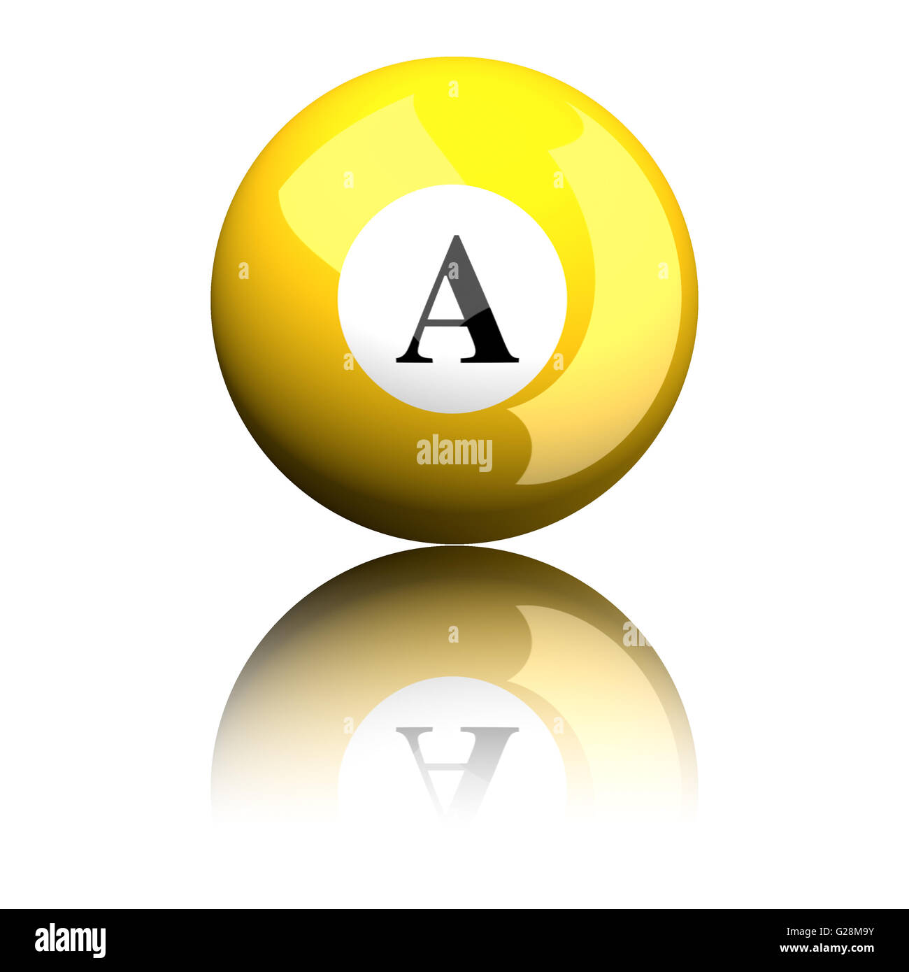 3D rendering sphere alphabet letter A isolated on white Stock Photo - Alamy
