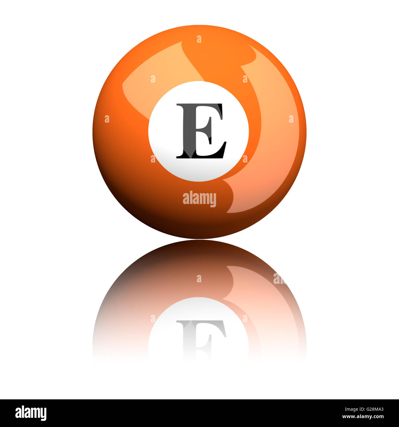 3D rendering sphere alphabet letter E isolated on white Stock Photo - Alamy