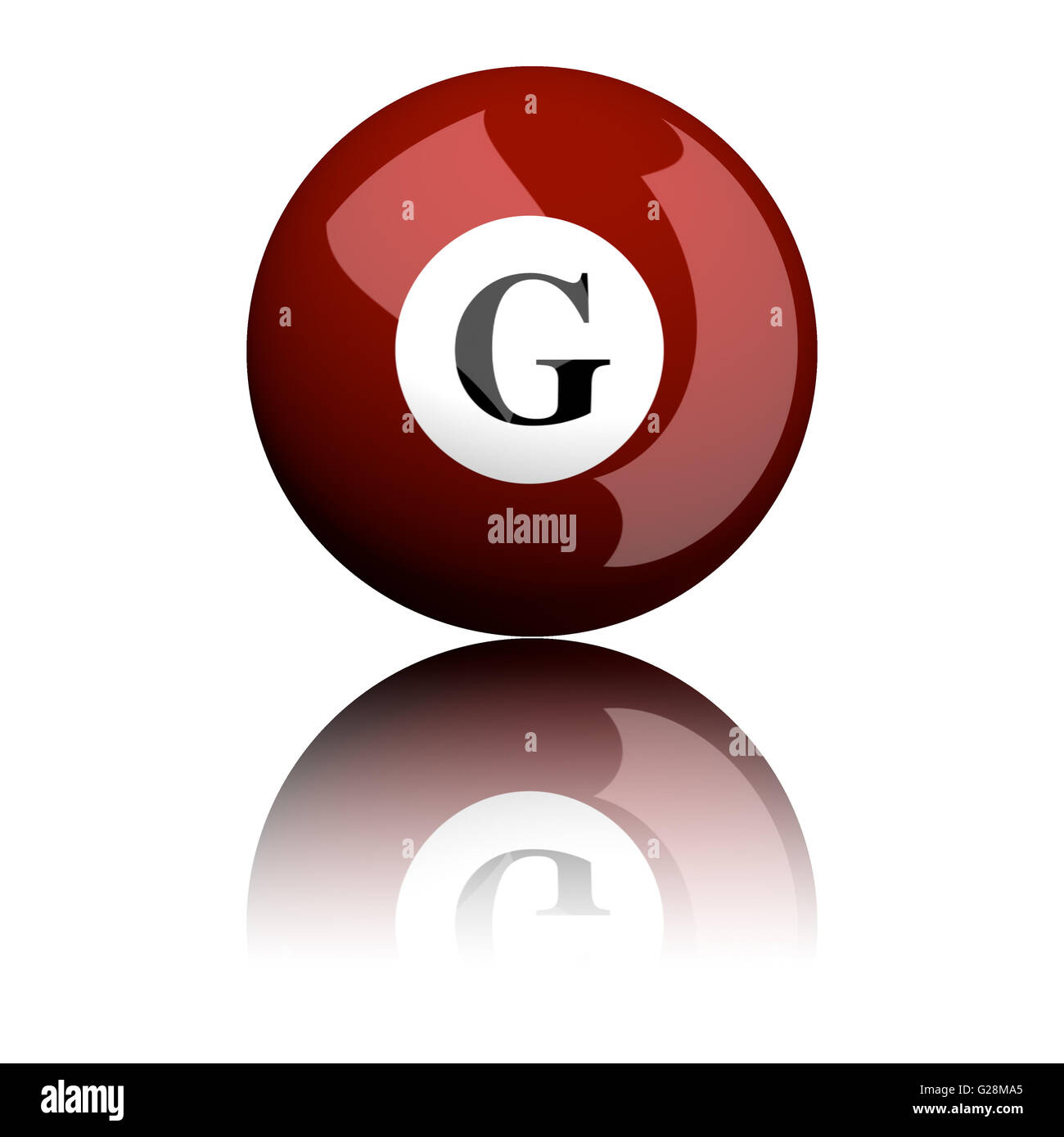 3D rendering sphere alphabet letter G isolated on white Stock Photo - Alamy