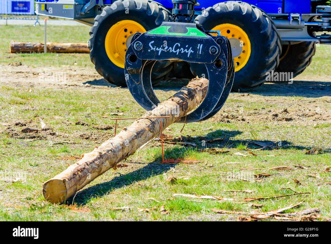 Emmaboda, Sweden - May 13, 2016: Forest and tractor (Skog och traktor ...