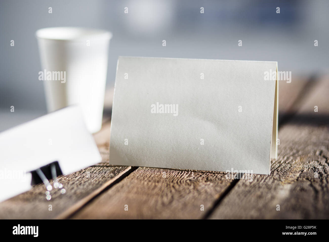 Blank invitation greetings card Stock Photo - Alamy
