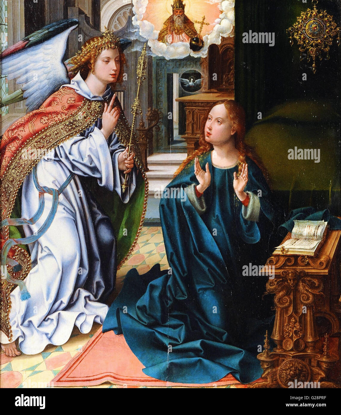 Pieter Coecke Van Aelst - The Annuntiation - Museo Santa Cruz Stock Photo - Alamy