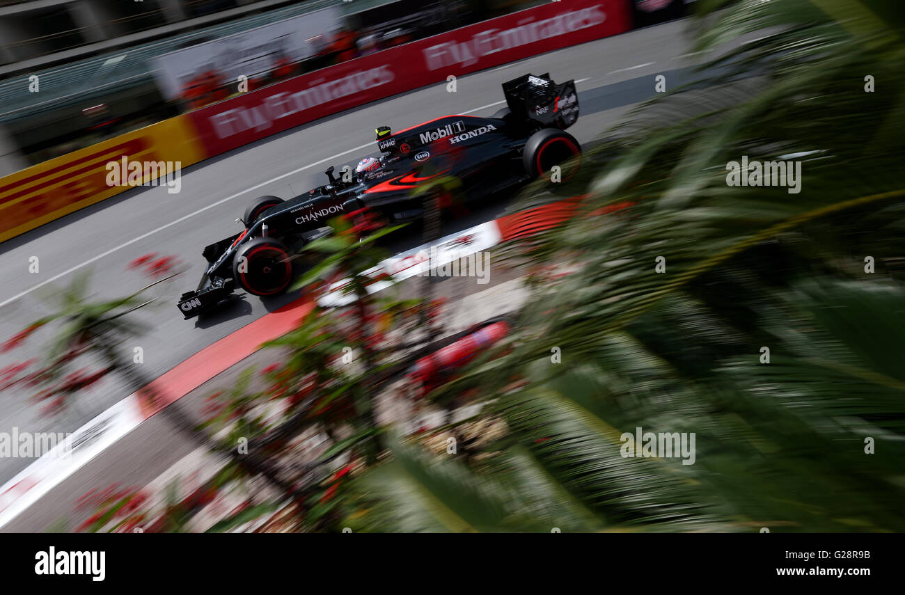 McLaren's Jenson Button during first practice of the Monaco Grand Prix ...