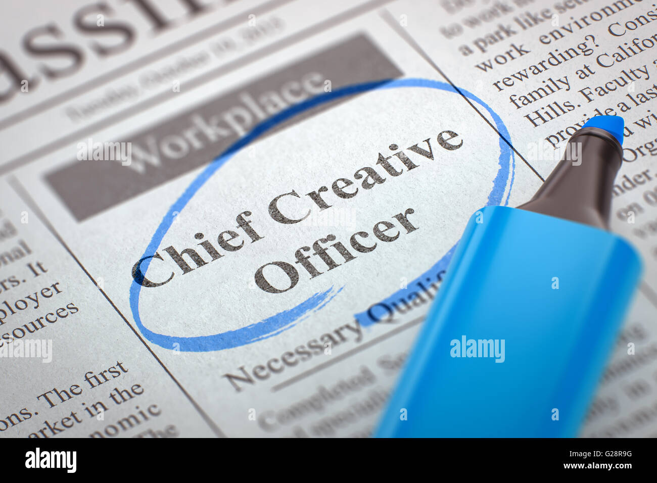 Chief Creative Officer Hiring Now Stock Photo - Alamy