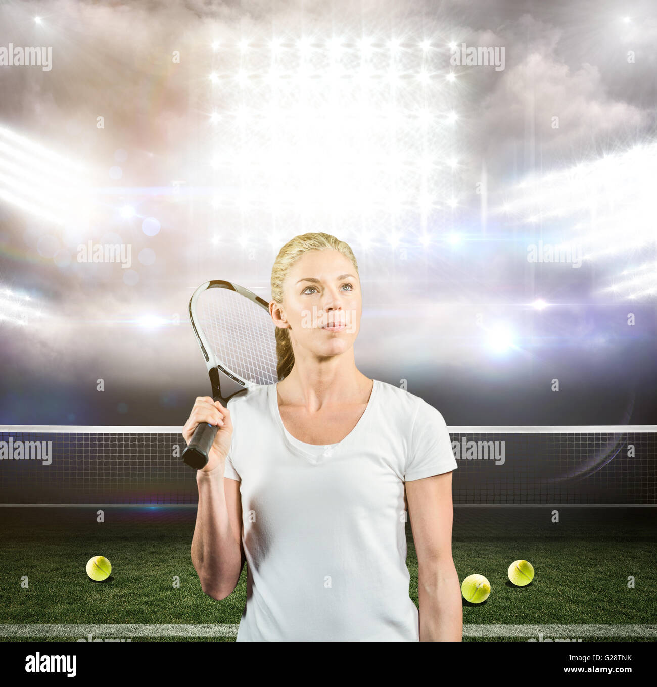 Female tennis player posing racket hi-res stock photography and images ...
