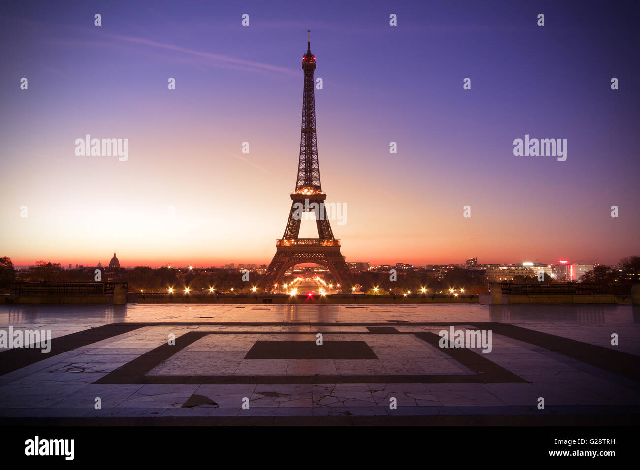 Paris, France - Eiffel tower at sunset Stock Photo - Alamy