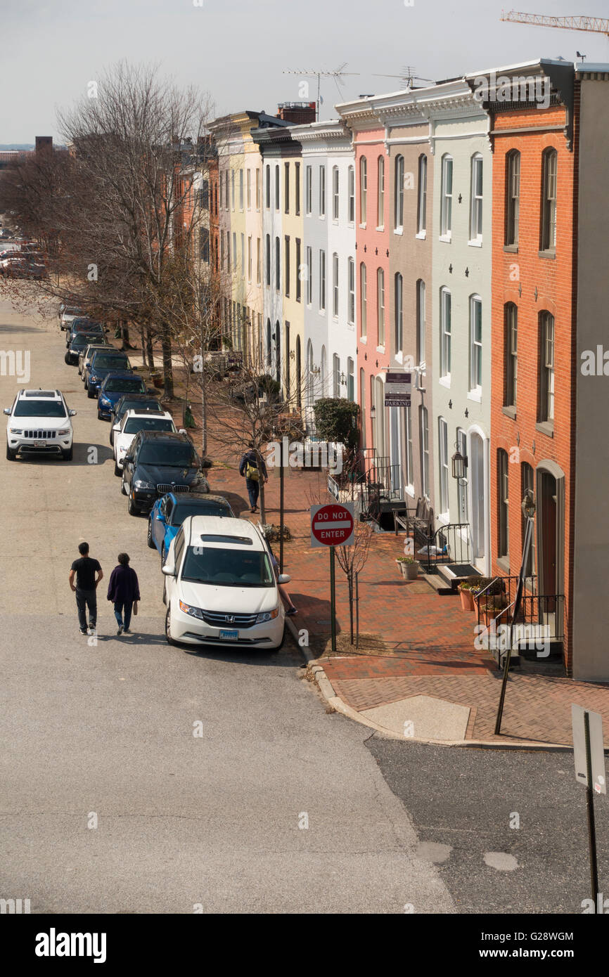row houses historic district Baltimore Maryland MD Stock Photo - Alamy