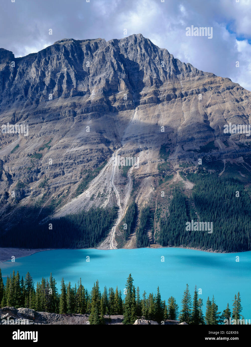 Canada, Alberta, Banff National Park, Mistaya Mountain towers over ...