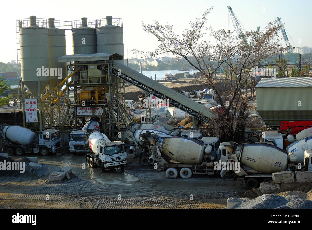 HO CHI MINH CITY, VIET NAM, Mixer concrete station for building ...