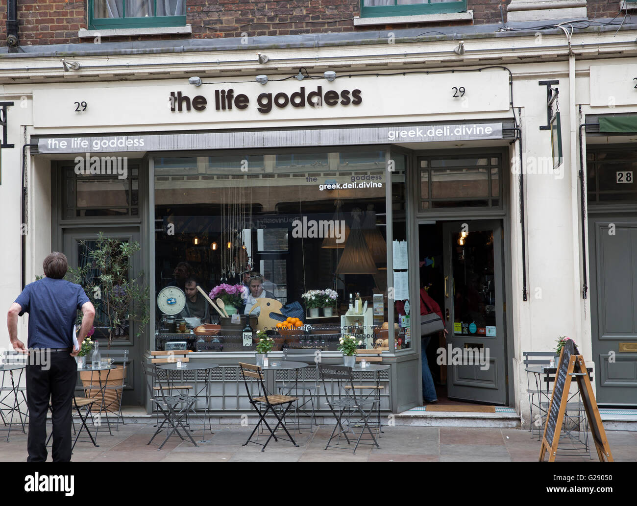 The Life Goddess greek restaurant in Carnaby Street London Stock Photo ...