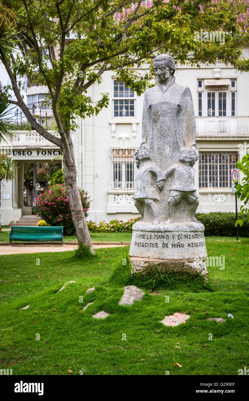The Gabriela Mistral monument at the Museum of Archeology in Vina del ...