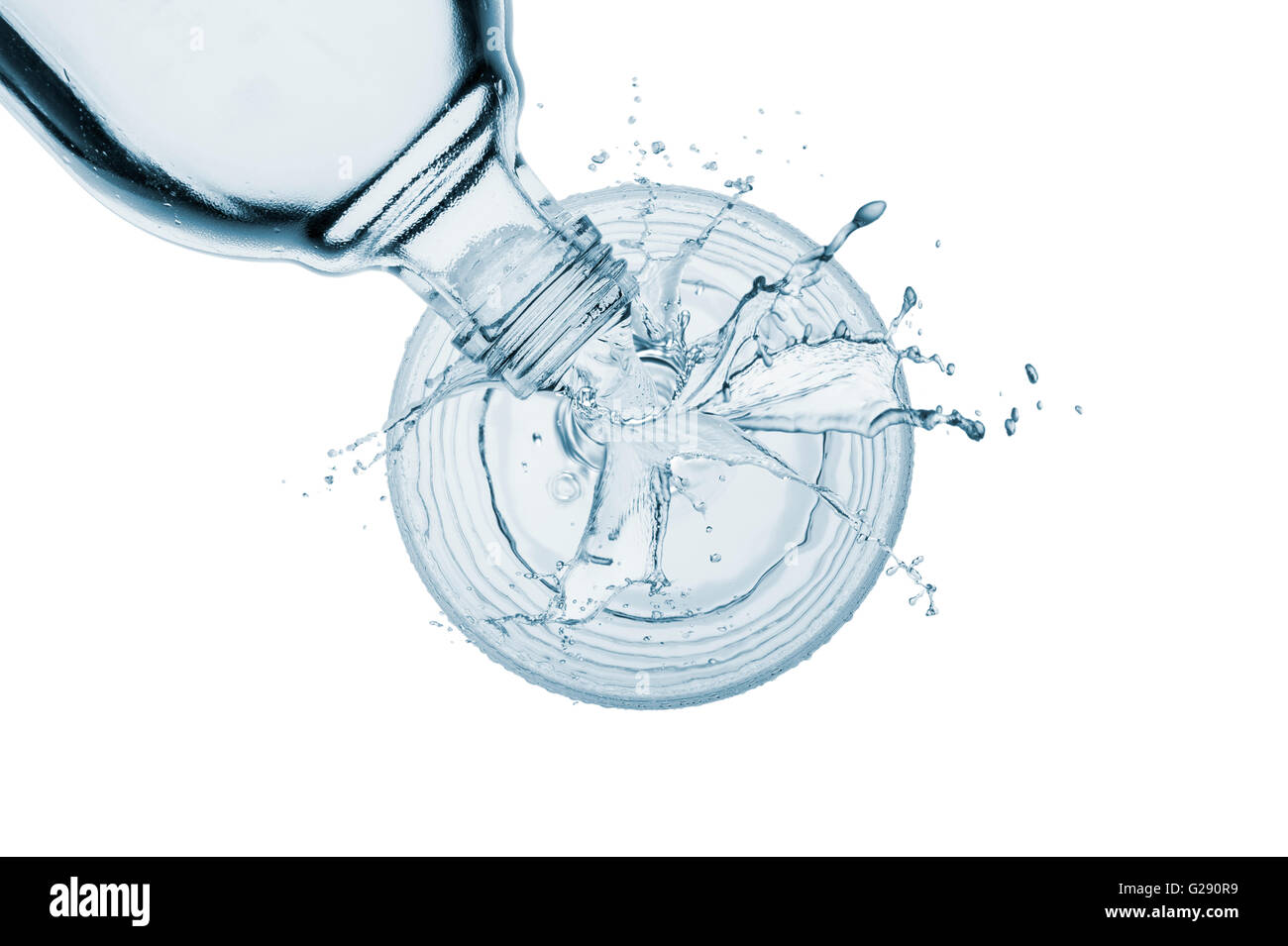 pouring natural water on glass with splashing Stock Photo - Alamy