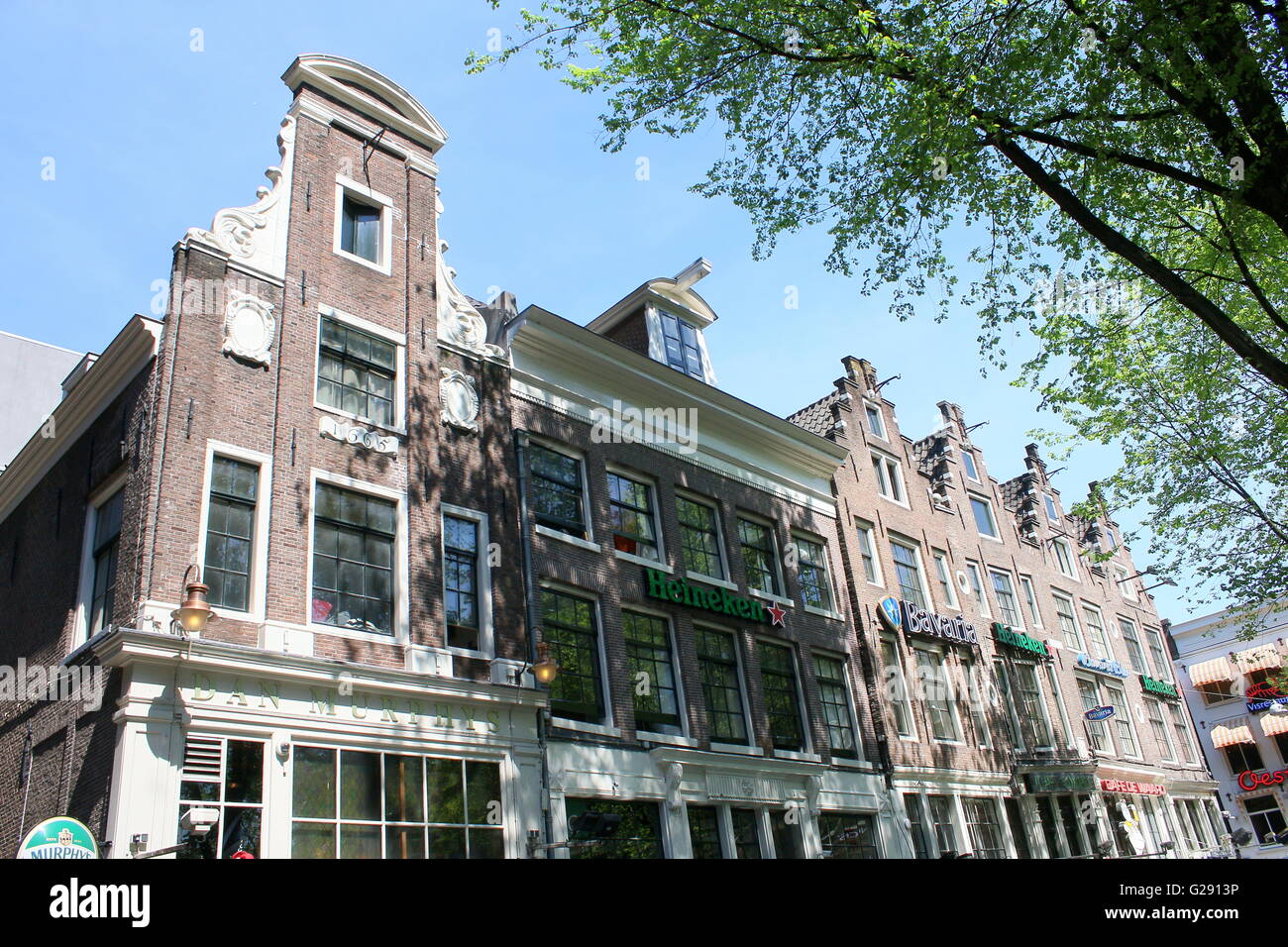 Murphy's Bar and other cafés at famous Leidseplein square in Amsterdam ...