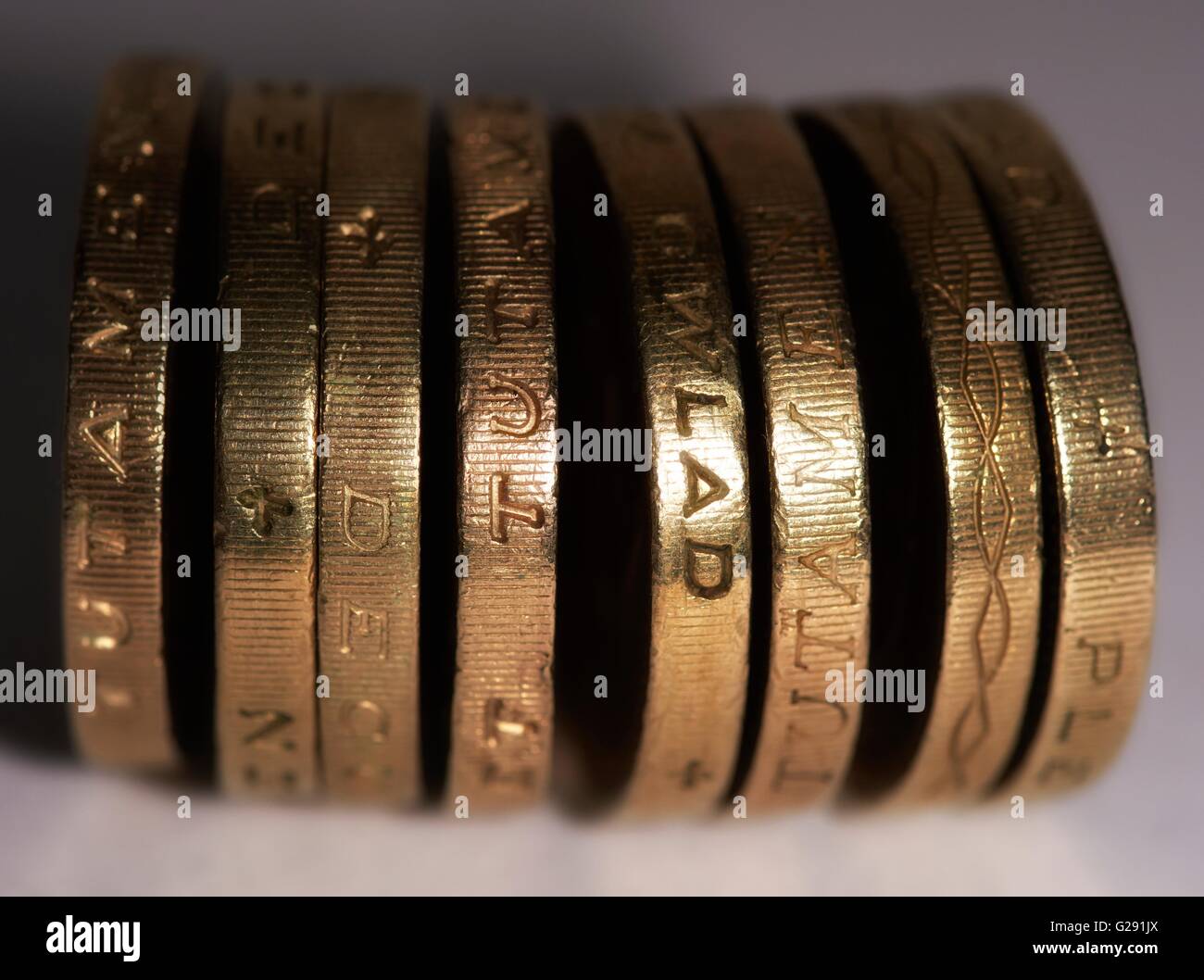 British one pound coins Stock Photo - Alamy