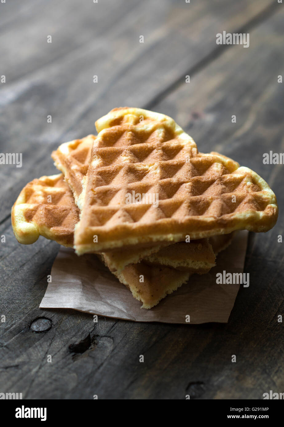 Belgian waffles in shape hi-res stock photography and images - Alamy