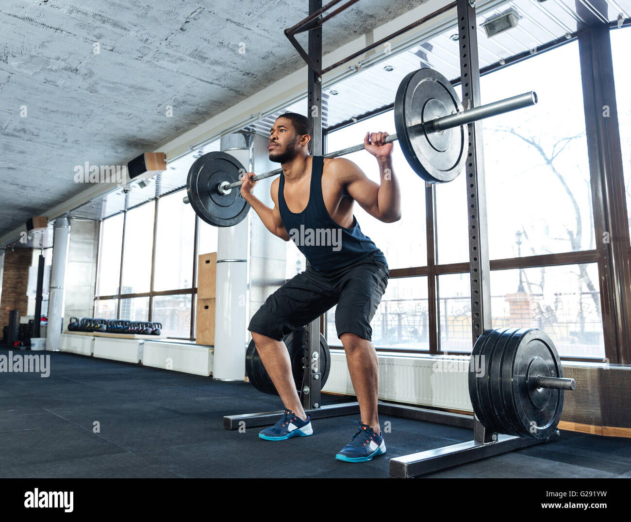 Barbell squat man hi-res stock photography and images - Alamy