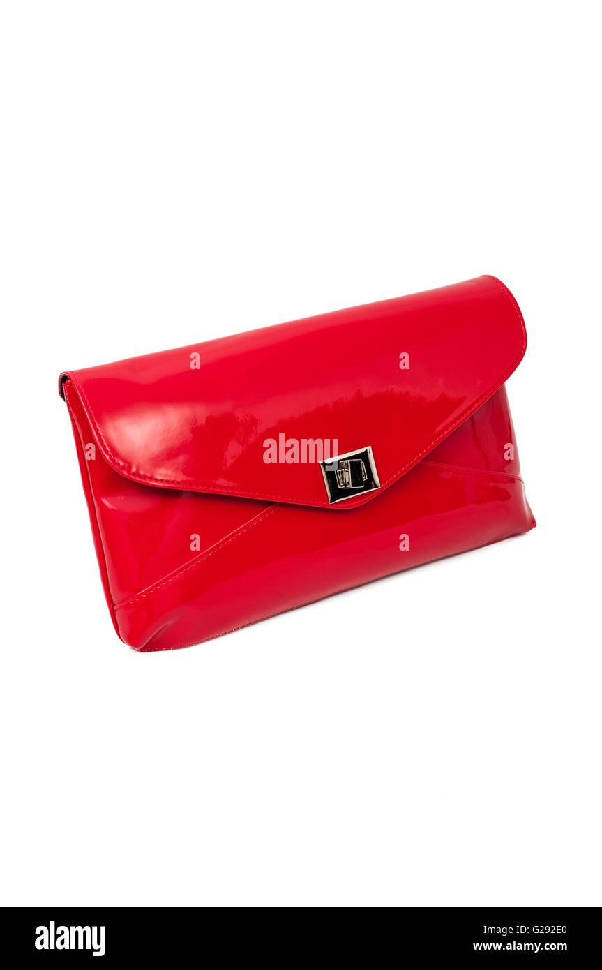 Red and small purse for women isolated on white background Stock Photo ...