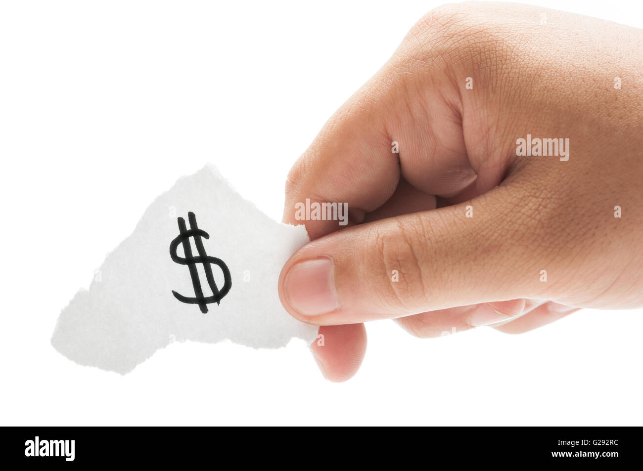 American dollar symbol handwritten on a piece of white paper Stock ...