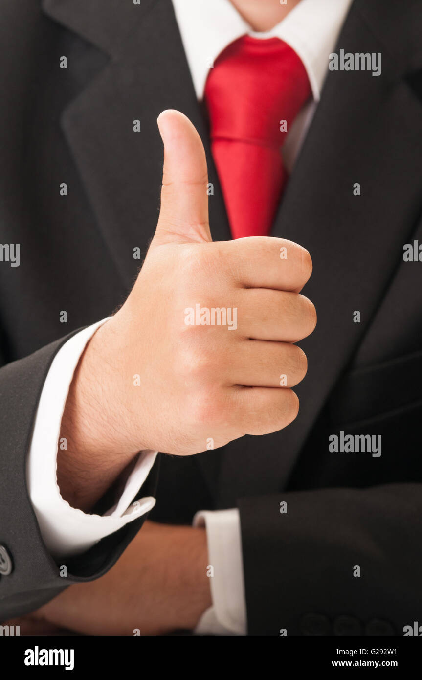 Business man showing OK sign with his hand Stock Photo - Alamy