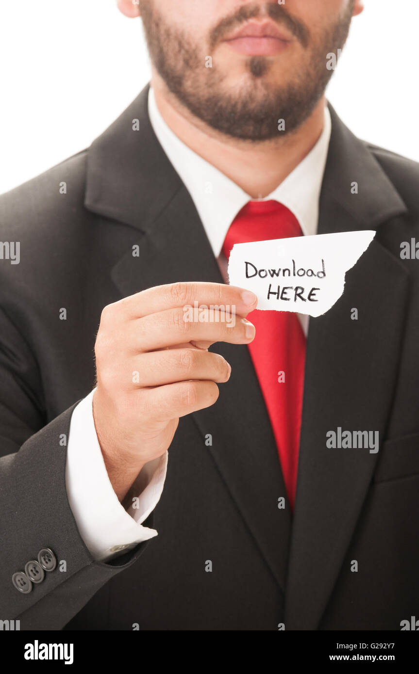 Download here concept using a man wearing a black suit and red necktie ...