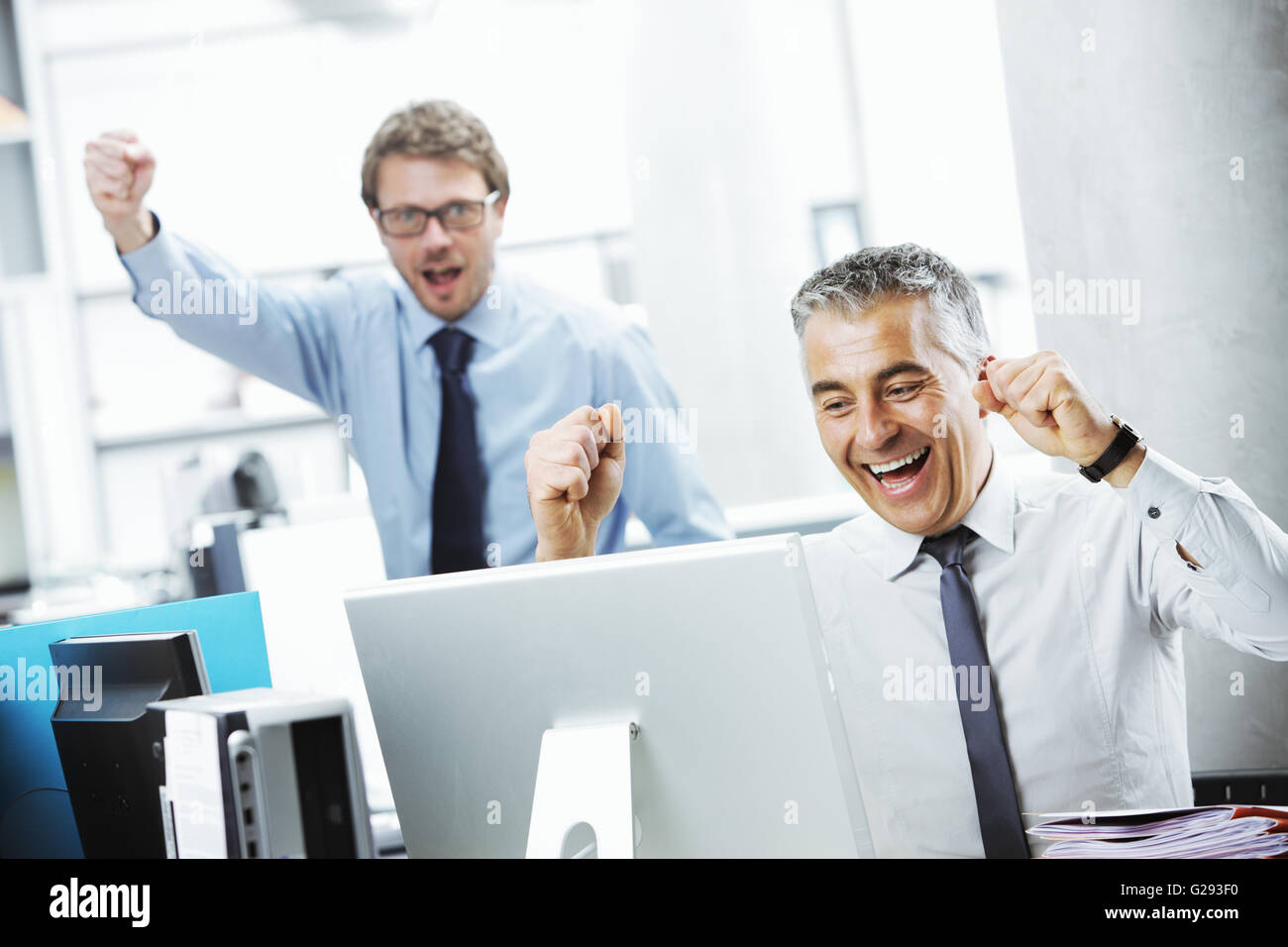Mature man celebrating winning hi-res stock photography and images - Alamy