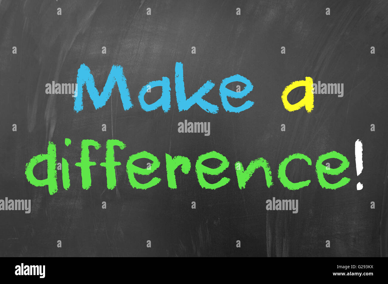 Make a difference concept written with chalk on blackboard Stock Photo ...