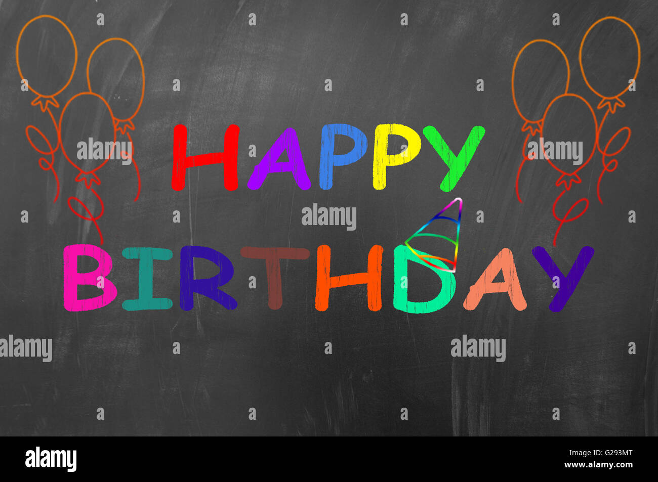 Happy birthday chalk drawing hi-res stock photography and images - Alamy