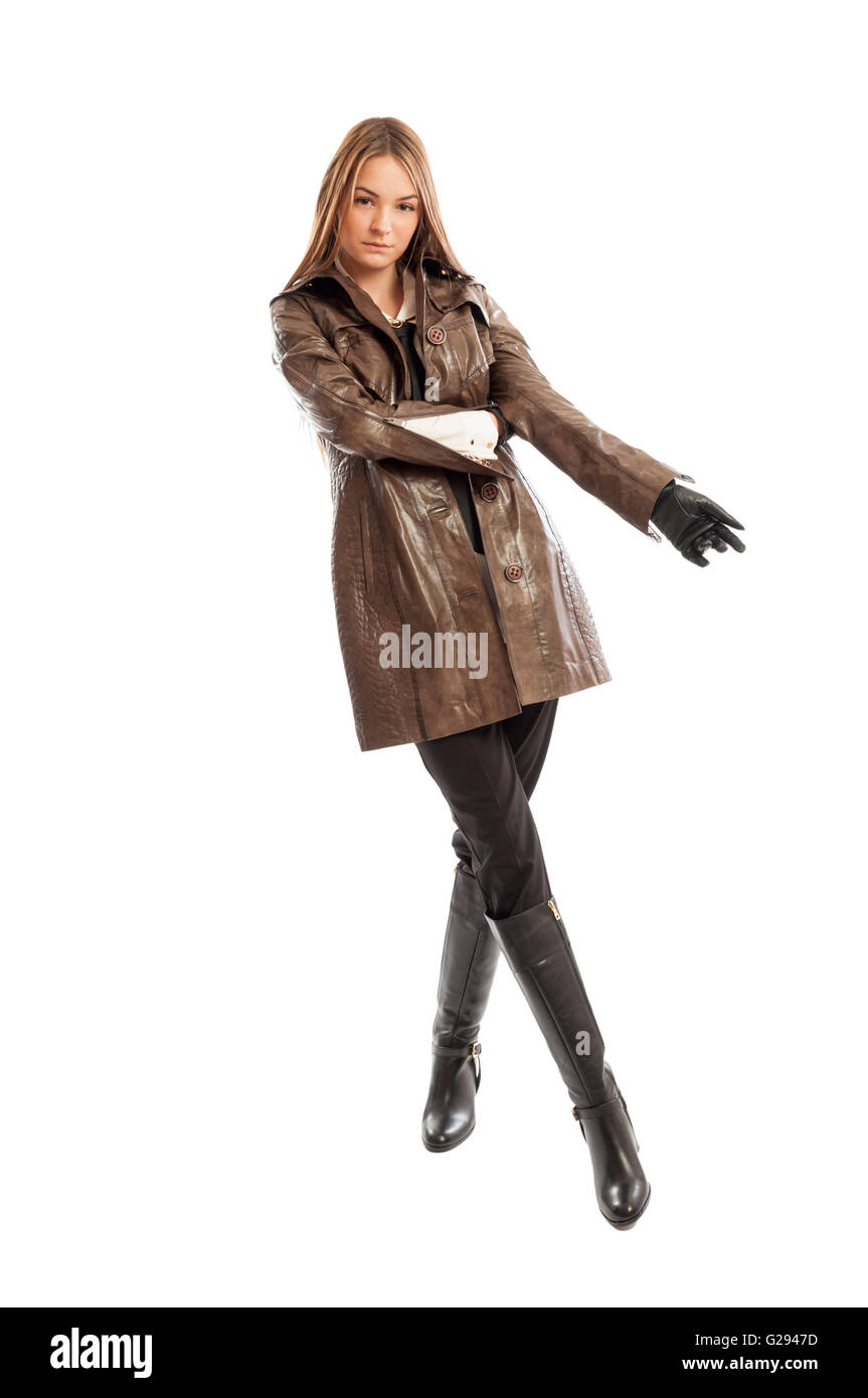 Beautiful young female model with confident attitude posing Stock Photo ...