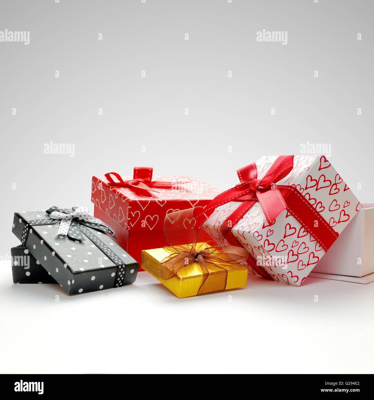 Grey gift boxes on white background hi-res stock photography and images ...