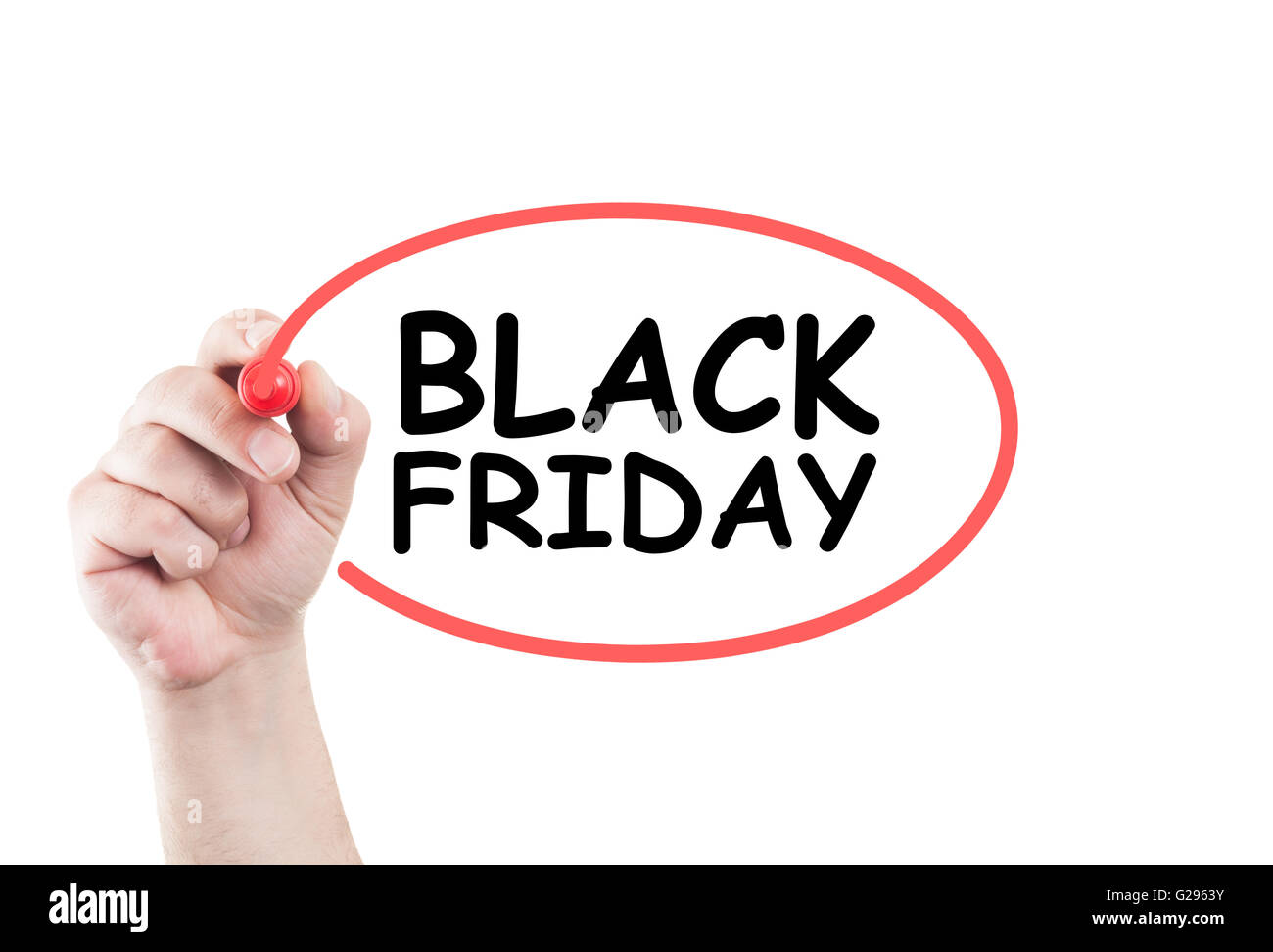 Black friday concept text write on transparent wipe board by hand ...